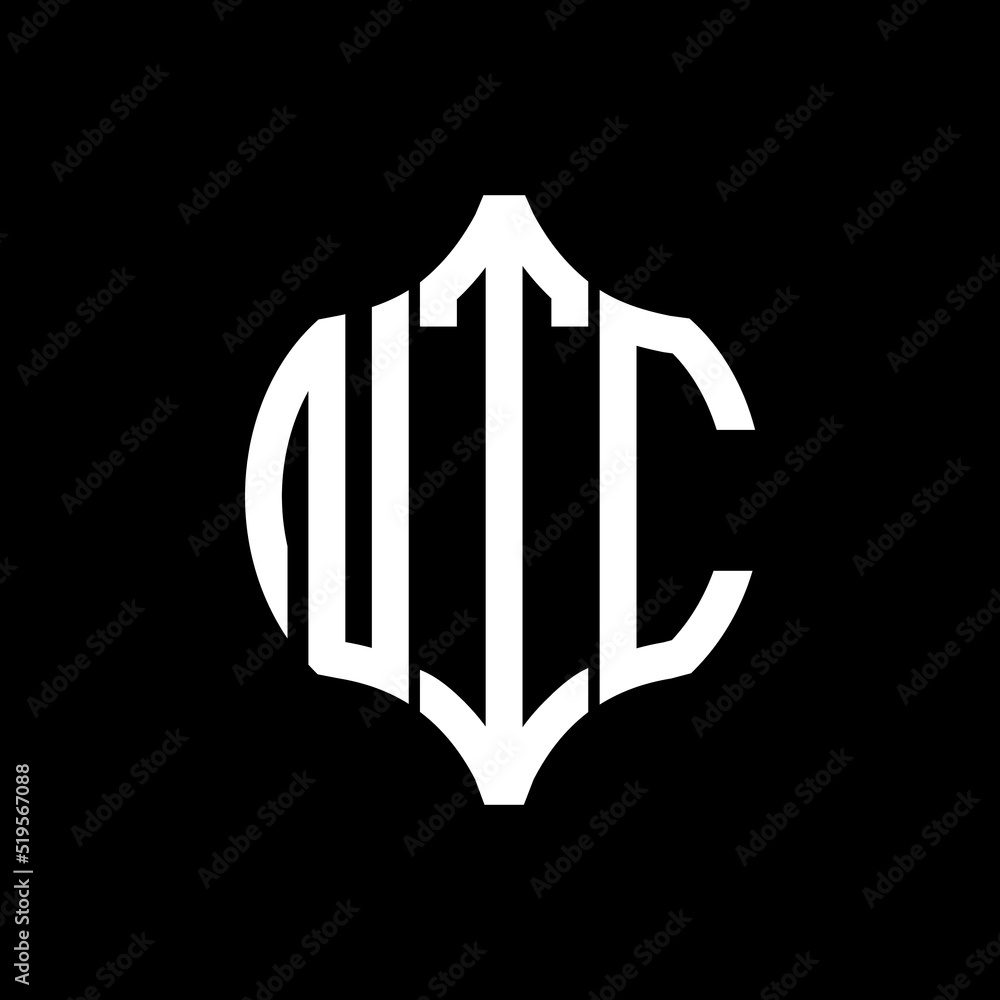 NTC letter logo. NTC best black background vector image. NTC Monogram ...