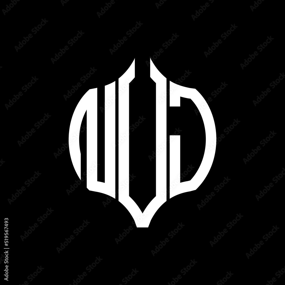 NVJ letter logo. NVJ best black background vector image. NVJ Monogram ...