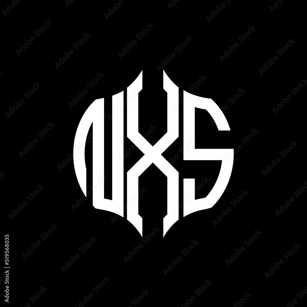 NXS letter logo. NXS best black background vector image. NXS Monogram ...