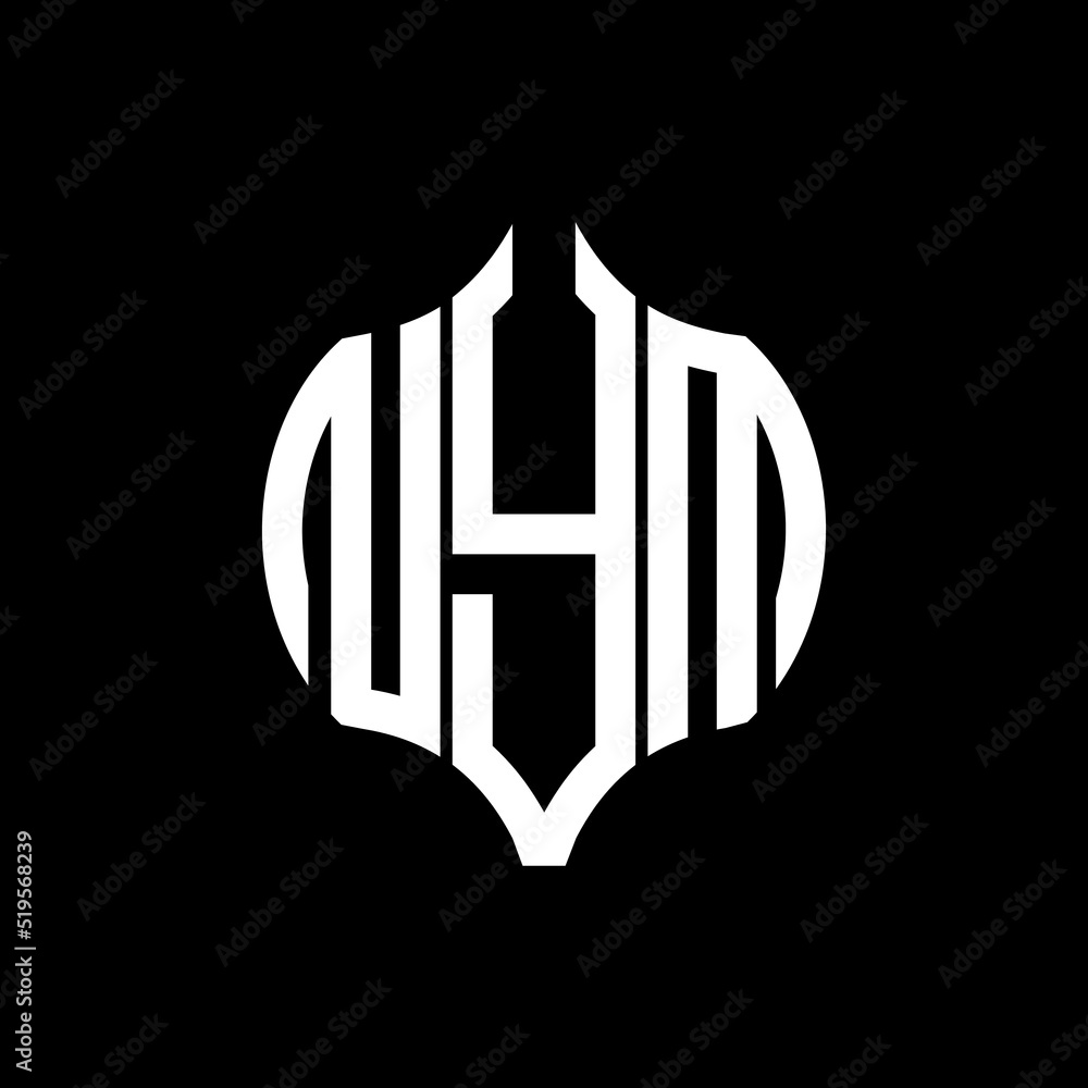 NYM letter logo. NYM best black background vector image. NYM Monogram ...