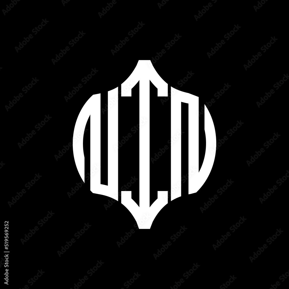 NIN letter logo. NIN best black background vector image. NIN Monogram ...