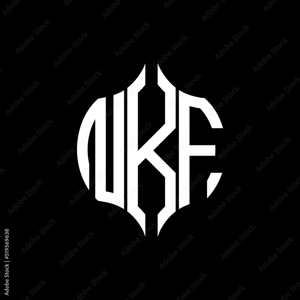 NKF letter logo. NKF best black background vector image. NKF Monogram ...