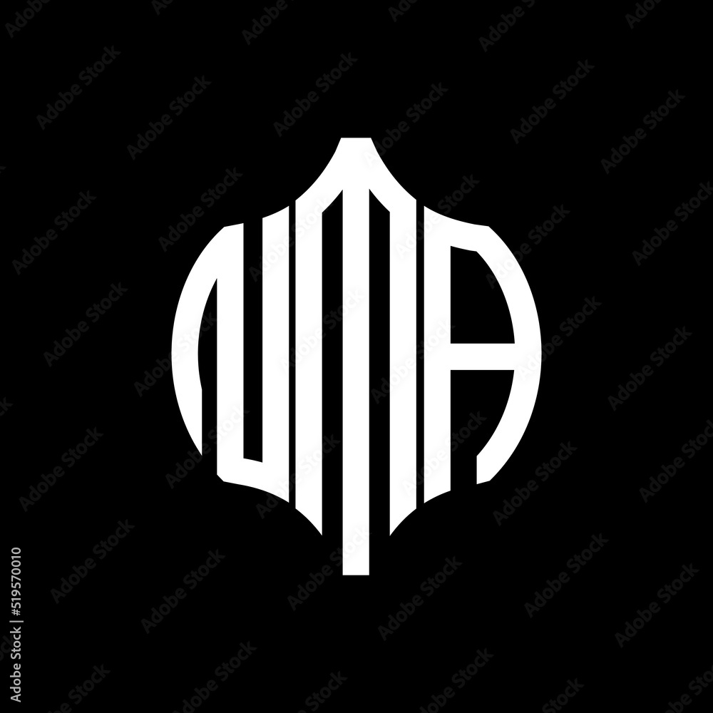 NMA letter logo. NMA best black background vector image. NMA Monogram ...