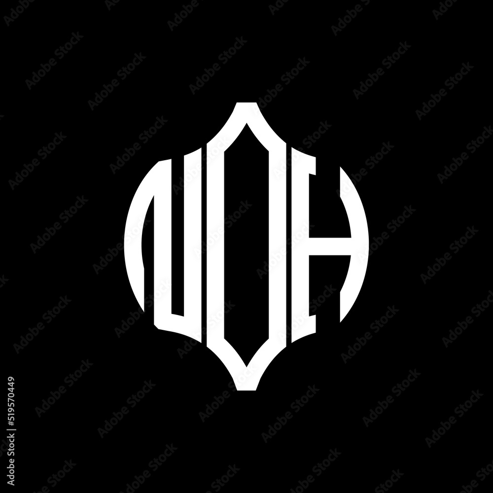 NOH letter logo. NOH best black background vector image. NOH Monogram ...