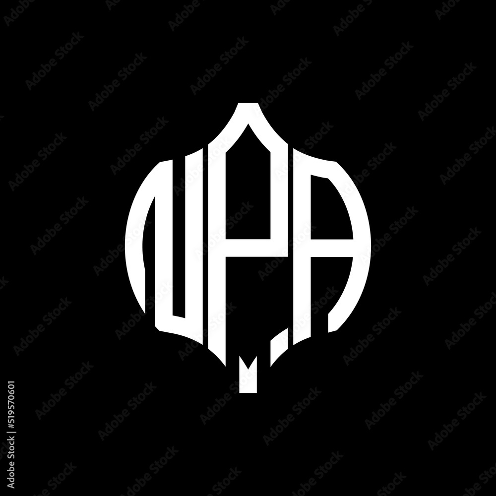 NPA letter logo. NPA best black background vector image. NPA Monogram ...