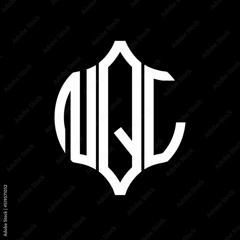 NQL letter logo. NQL best black background vector image. NQL Monogram ...