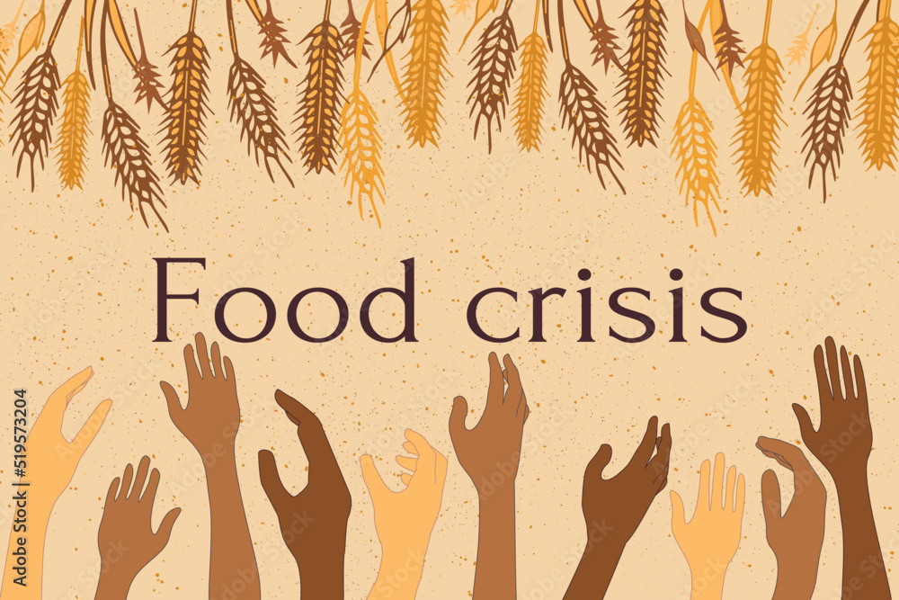 Vector illustration of the concept of hunger. The problem of hunger ...