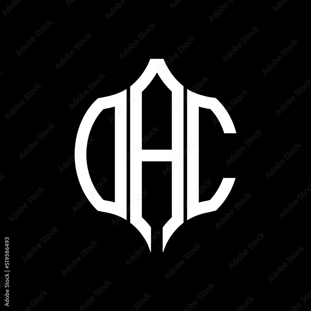 OAC letter logo. OAC best black background vector image. OAC Monogram ...
