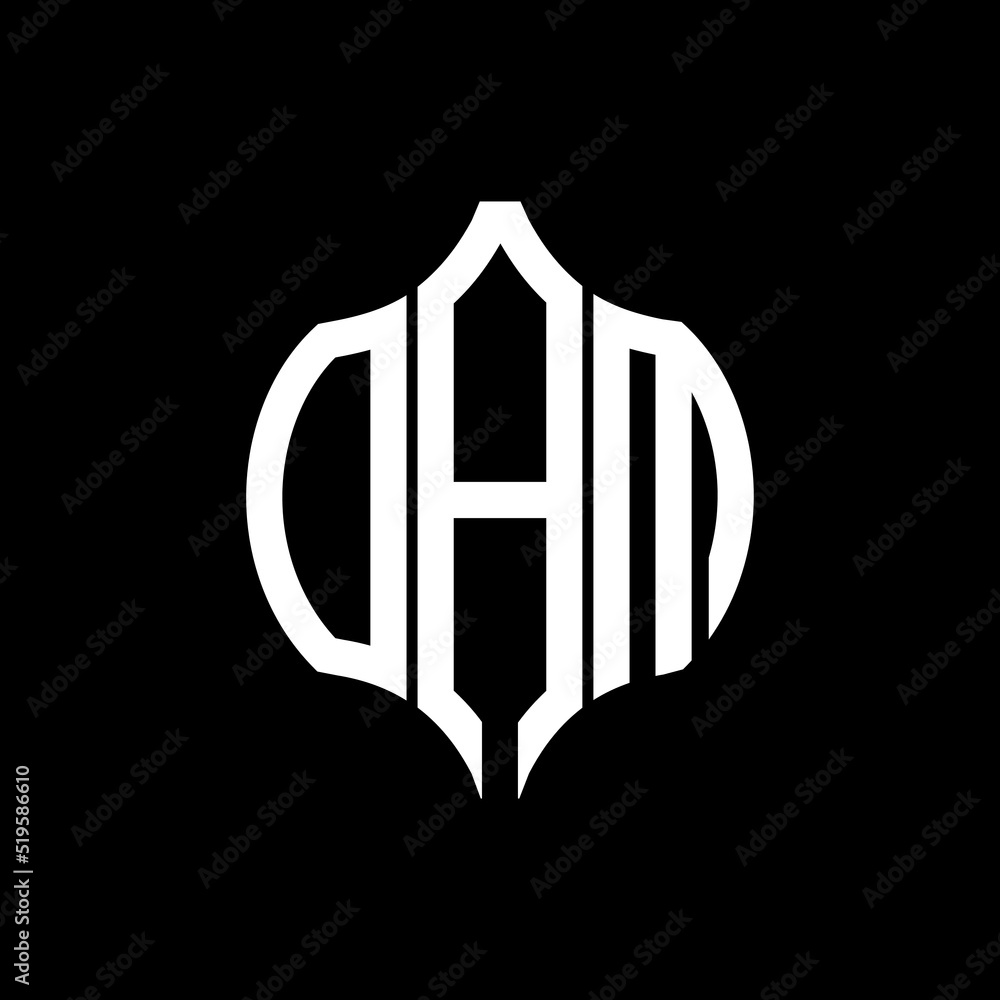 OAM letter logo. OAM best black background vector image. OAM Monogram ...