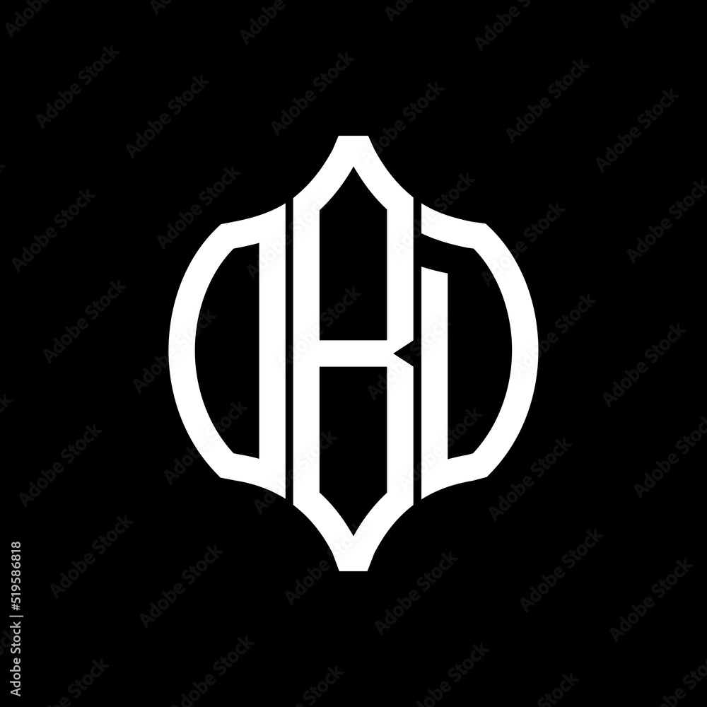 OBD letter logo. OBD best black background vector image. OBD Monogram ...