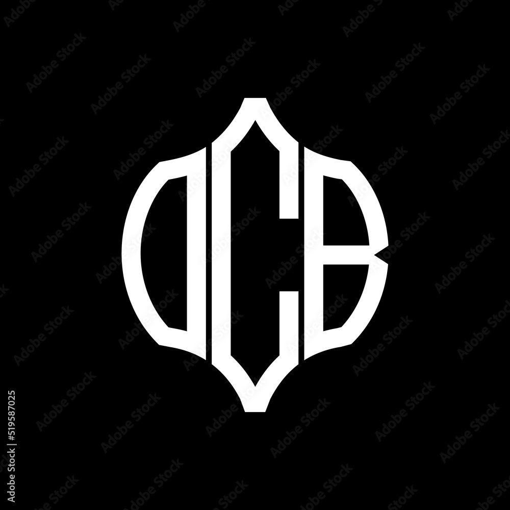 OCB letter logo. OCB best black background vector image. OCB Monogram ...