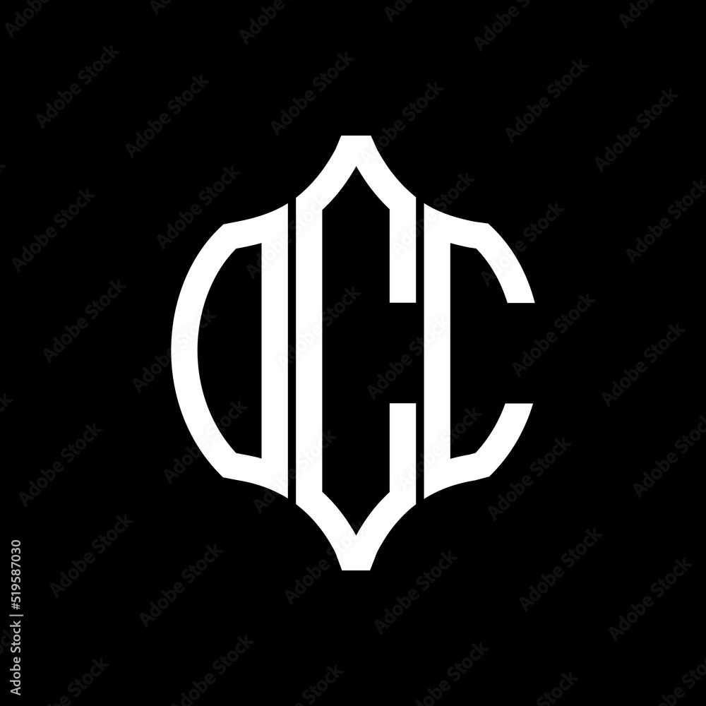 Vecteur Stock OCC letter logo. OCC best black background vector image ...