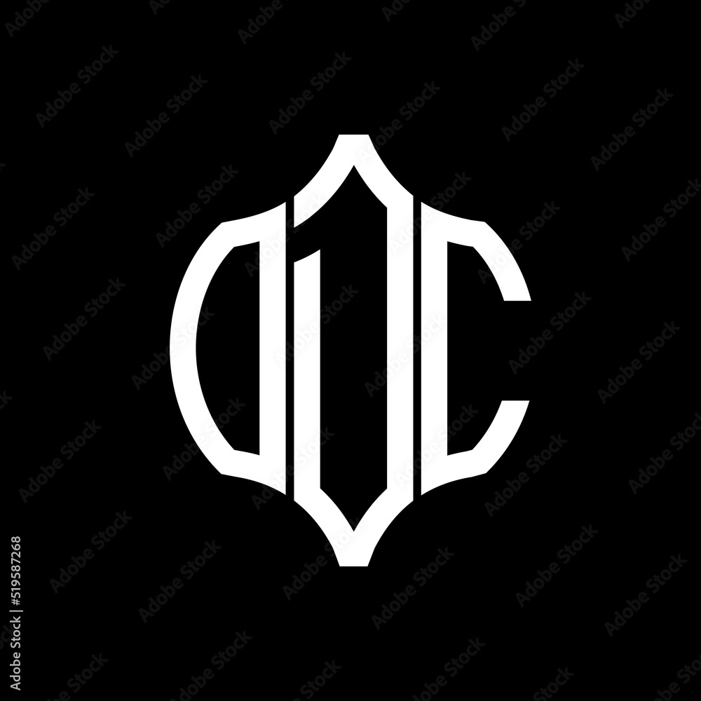 ODC letter logo. ODC best black background vector image. ODC Monogram ...