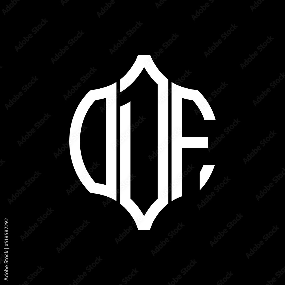 ODF letter logo. ODF best black background vector image. ODF Monogram ...