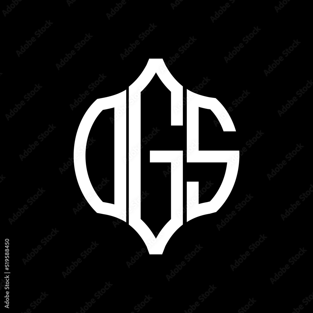 OGS letter logo. OGS best black background vector image. OGS Monogram ...