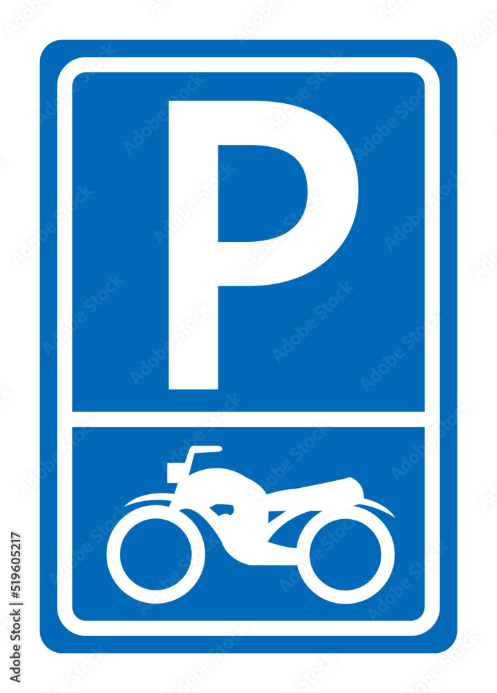 Motorcycle Parking Symbol Sign, Vector Illustration, Isolate On White ...