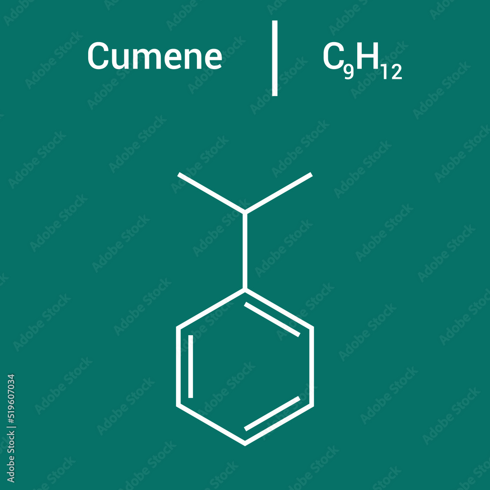 chemical structure of Cumene (C9H12) Stock Vector | Adobe Stock