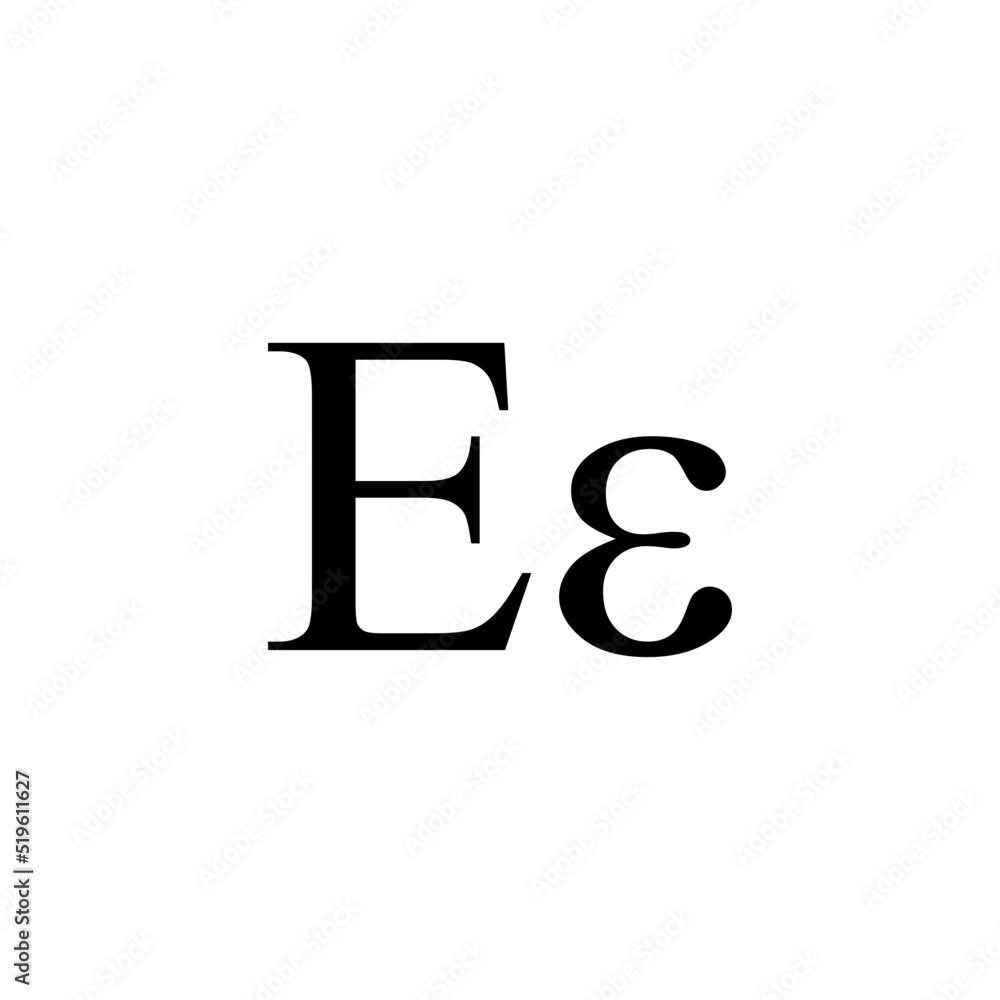 epsilon greek symbol vector illustration isolated on white background ...