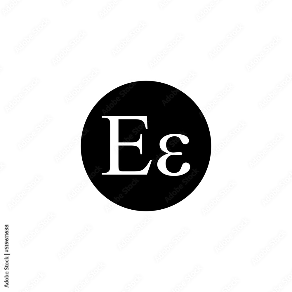 epsilon greek symbol vector illustration isolated on white background ...