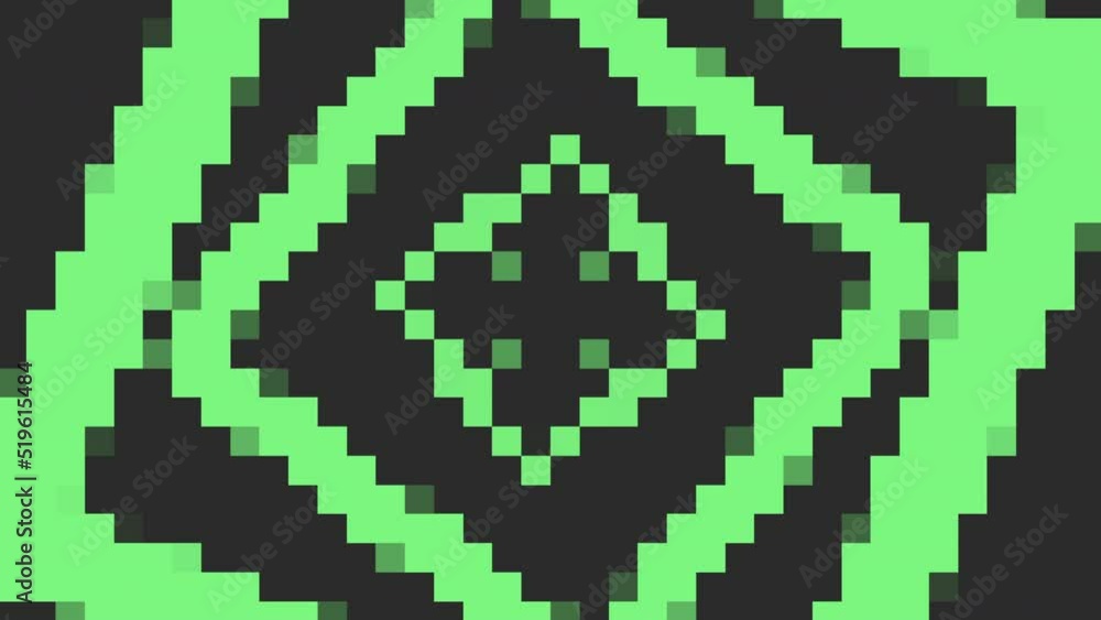 Black and green pixels pattern with 8 bit effect, motion abstract ...