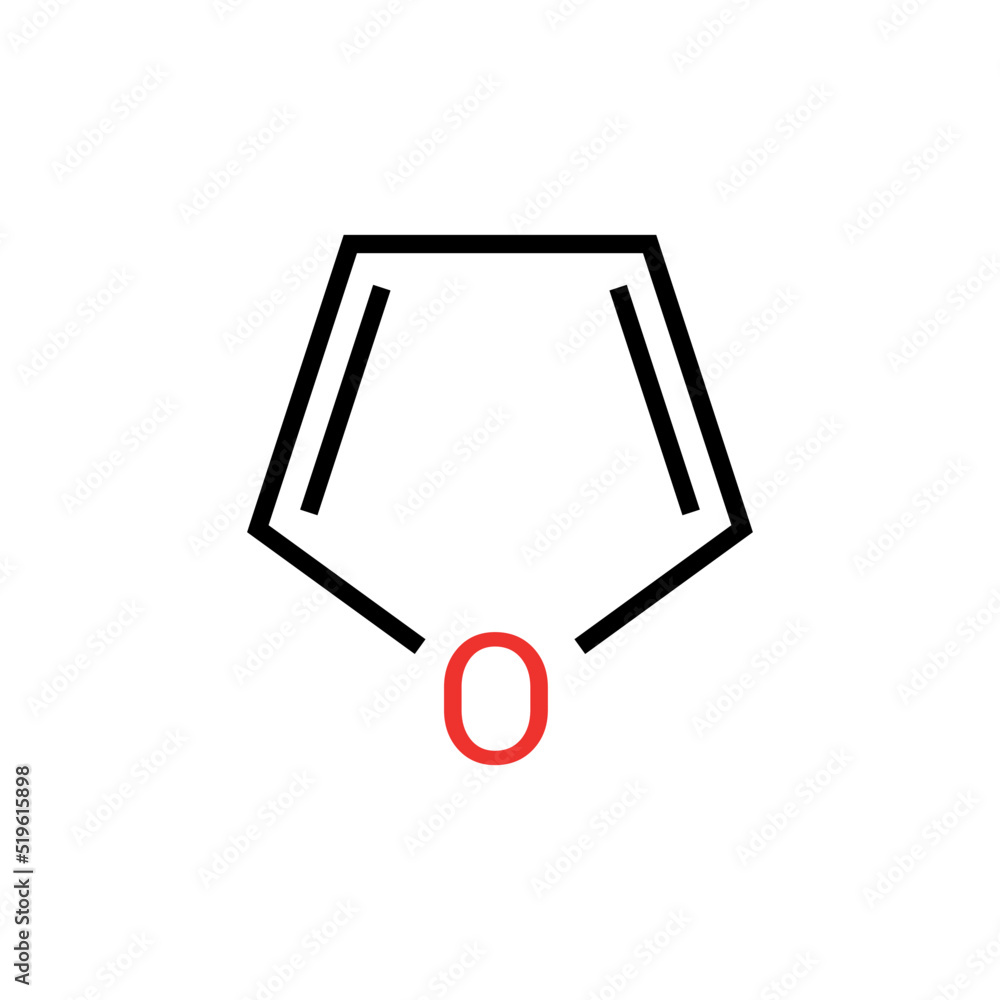 chemical structure of Furan (C4H4O) Stock Vector | Adobe Stock