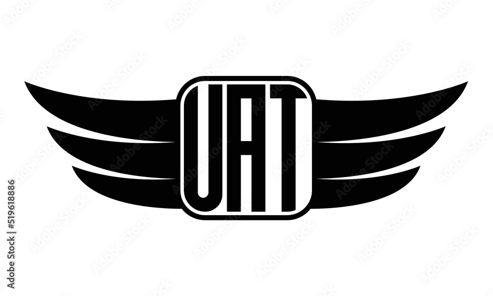 UAT three Letter wing minimalist creative concept icon eagle symbol ...