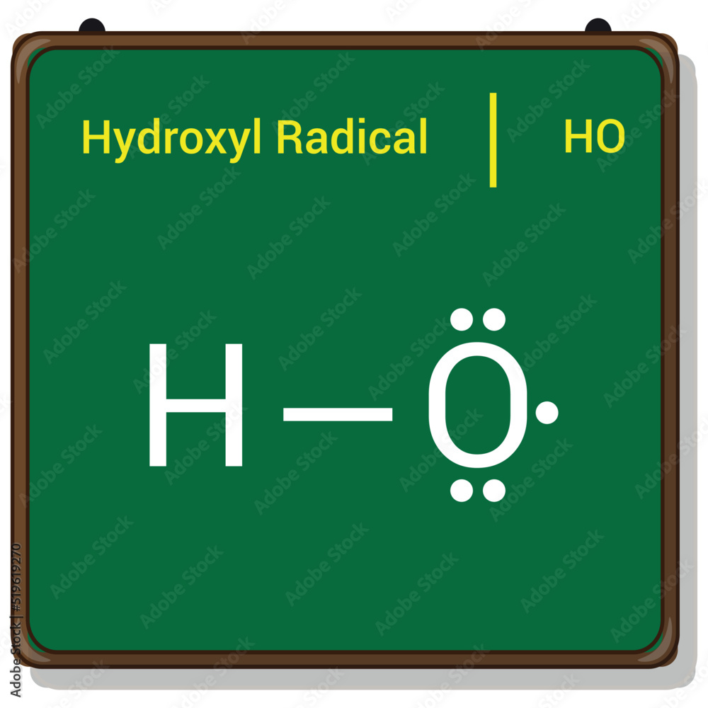chemical structure of Hydroxyl radical (HO) Stock Vector | Adobe Stock