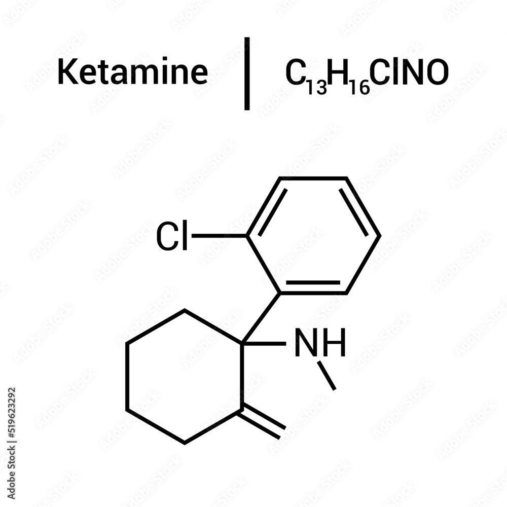 chemical structure of Ketamine (C13H16ClNO) Stock Vector | Adobe Stock