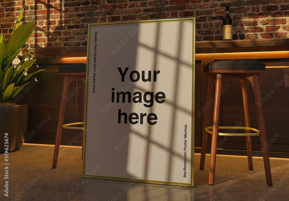 Bar Restaurant Poster Mockup Stock Template | Adobe Stock