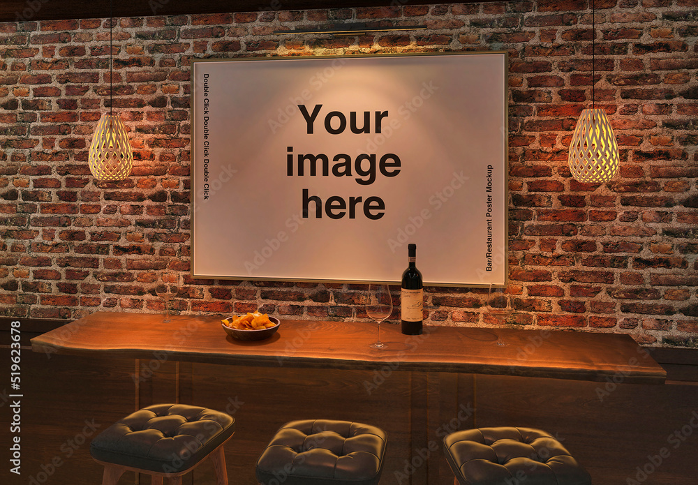 Bar Restaurant Poster Mockup Stock Template | Adobe Stock