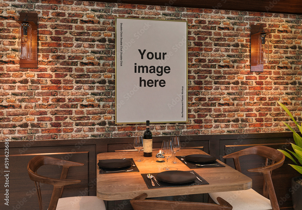 Bar Restaurant Poster Mockup Stock Template | Adobe Stock