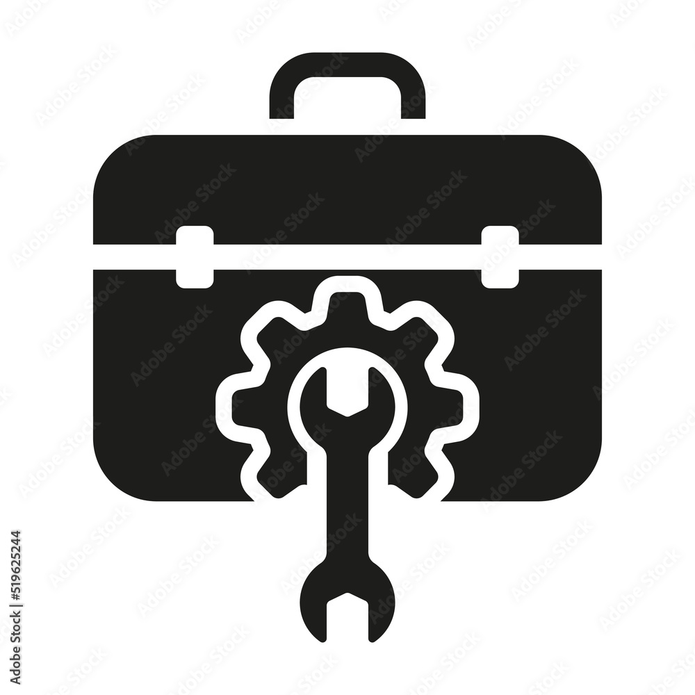 Tool box icon. Toolbox, toolkit and instrument. Fixing, repair and ...
