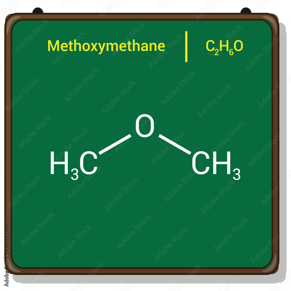chemical structure of methoxymethane (C2H6O) Stock Vector | Adobe Stock
