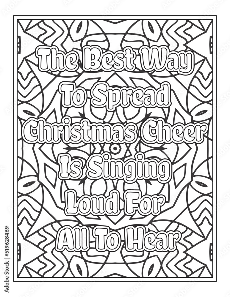 Christmas Quotes Coloring Book Page, inspirational words coloring book ...