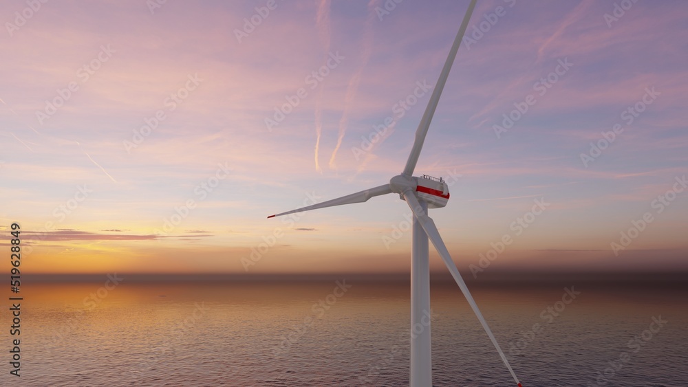 7640x4320. Ocean Wind Farm. Windmill farm in the ocean. Offshore wind ...