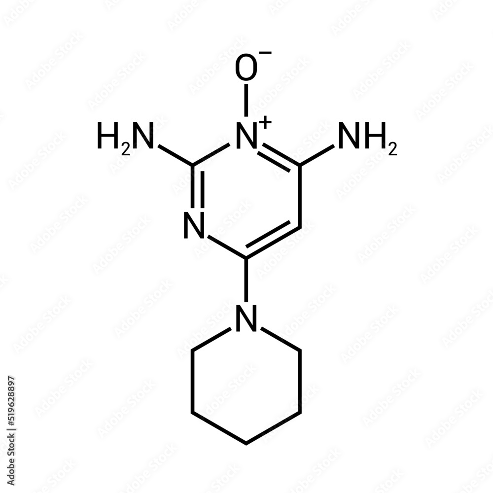 chemical structure of Minoxidil (C9H15N5O) Stock Vector | Adobe Stock