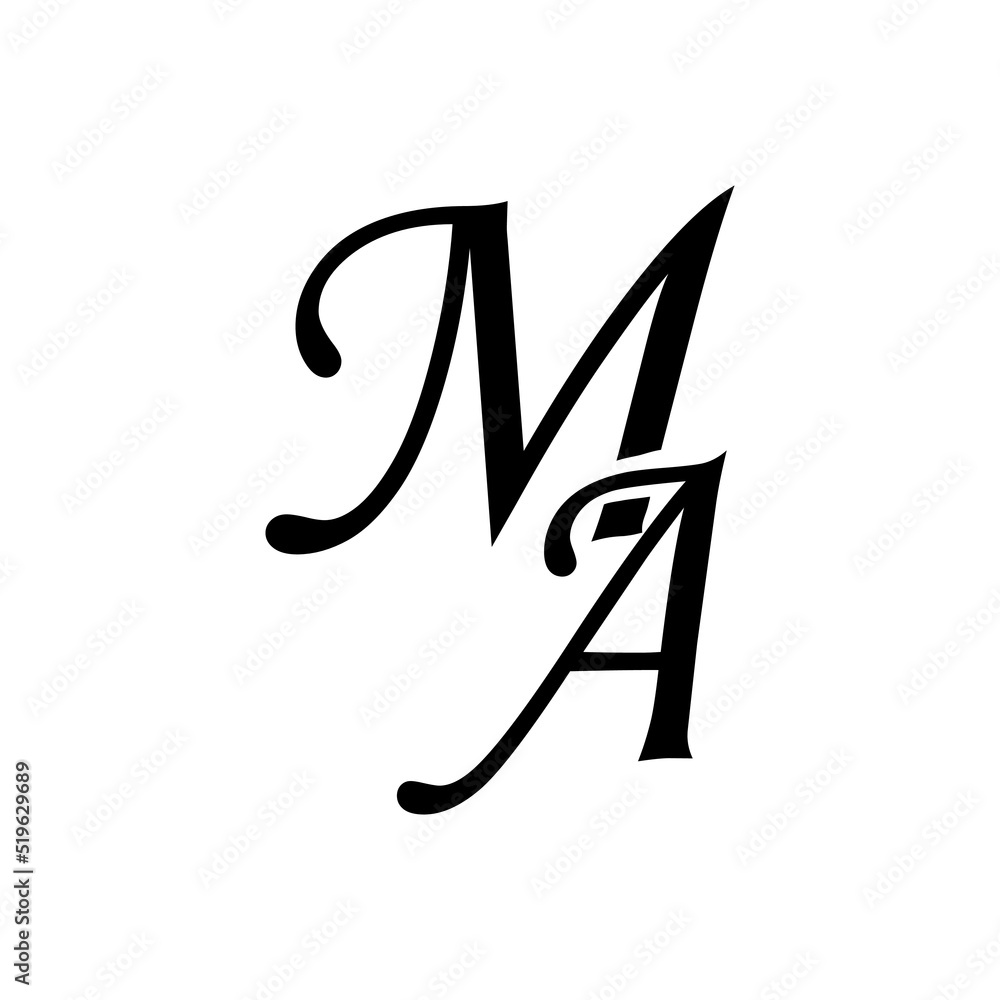 MA. MA Alphabets Letters Logo Monogram. Illustration vector of MA logo ...
