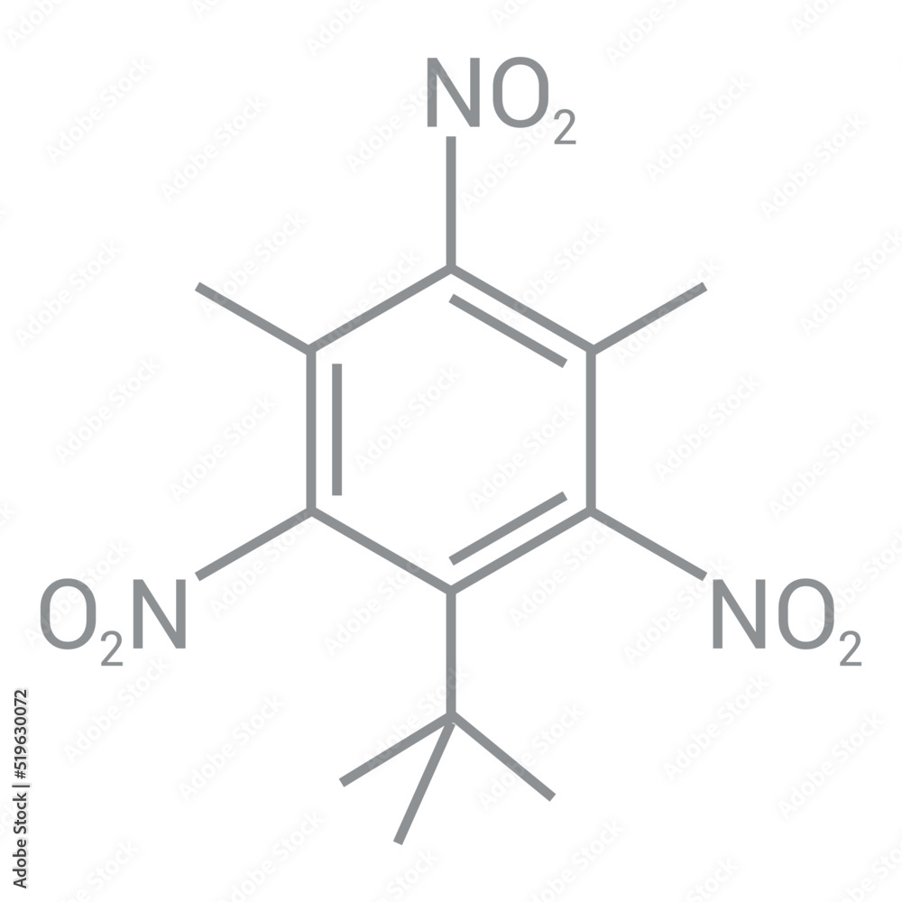 chemical structure of Musk xylene (C12H15N3O6) Stock Vector | Adobe Stock
