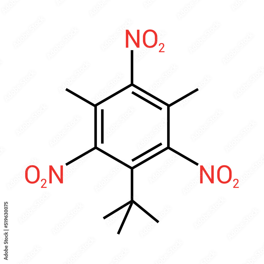 chemical structure of Musk xylene (C12H15N3O6) Stock Vector | Adobe Stock