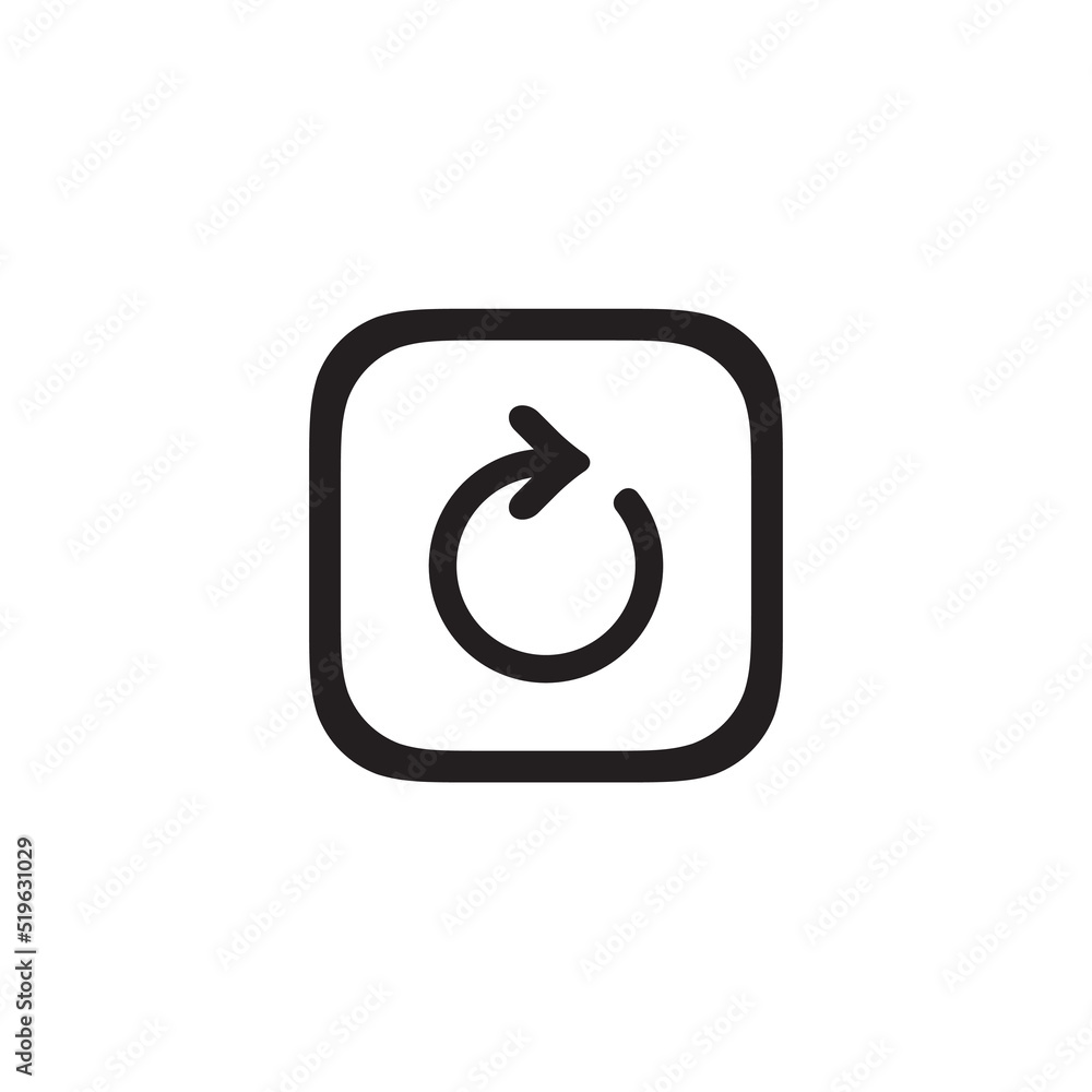 Trendy reload app icon in flat style isolated on white background. Icon ...