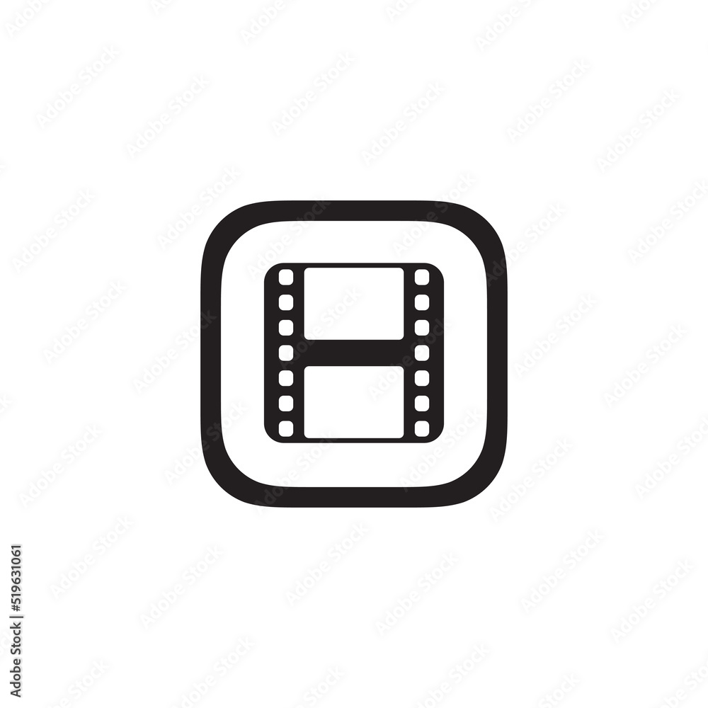 Trendy movie app icon in flat style isolated on white background. Icon ...