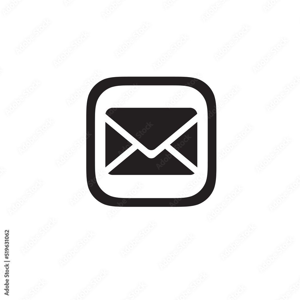 Trendy mail app icon in flat style isolated on white background. Icon ...