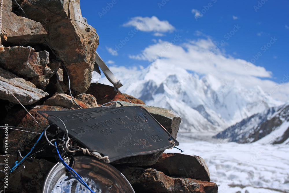 This is a memorial of deceased climbers of K2, it is very hard to find ...