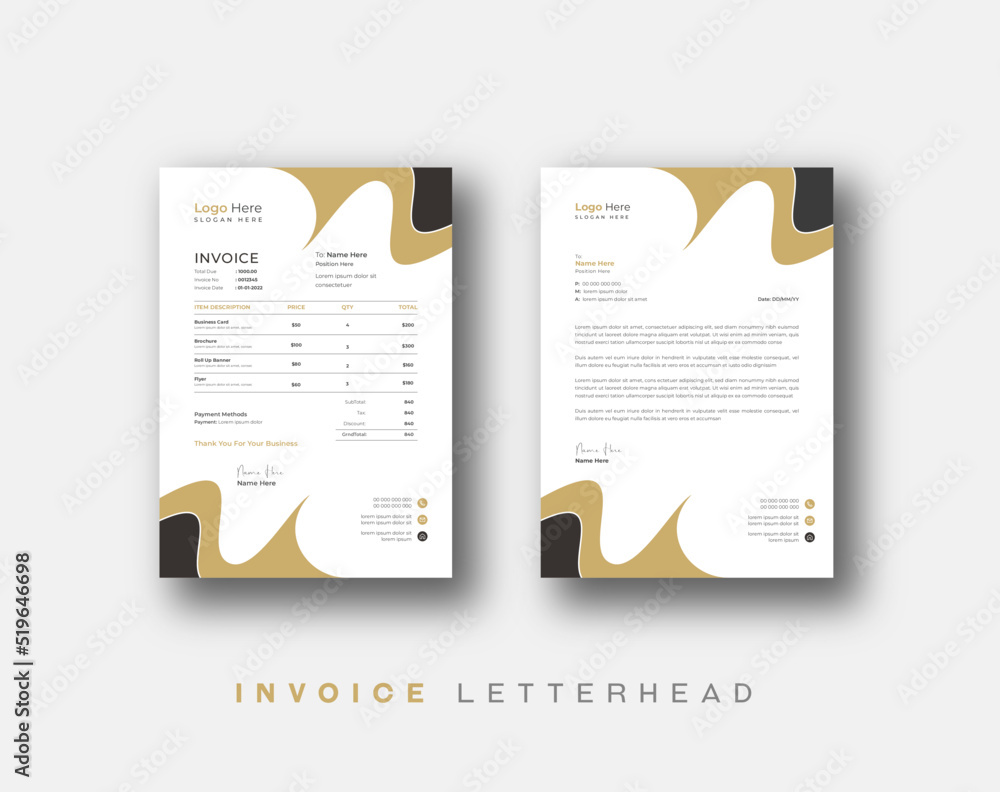 Professional invoice and letterhead design for the corporate office ...
