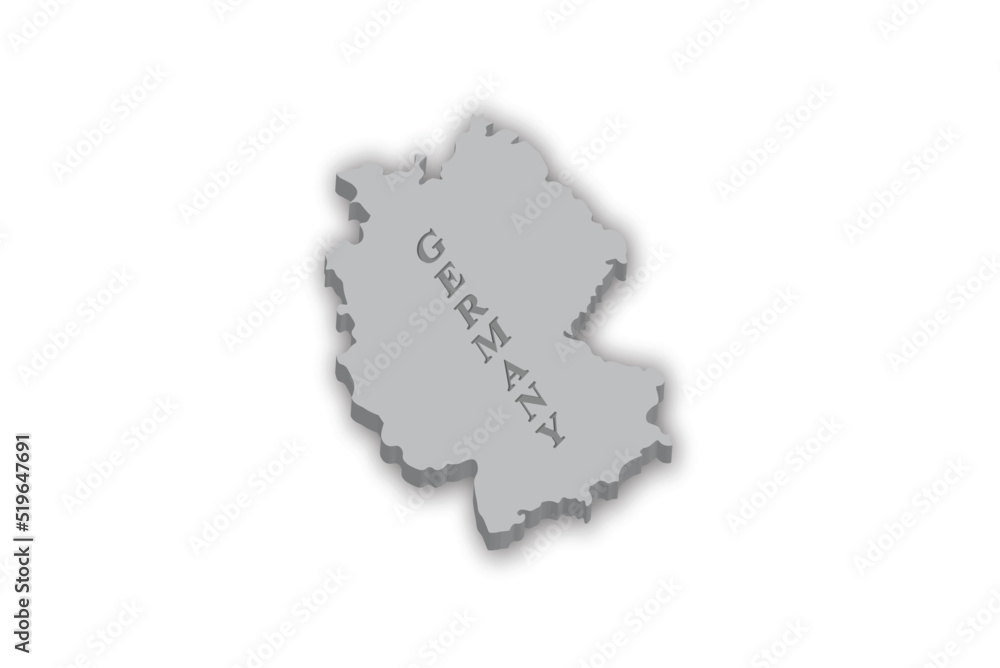 3d Germany Map Vector Illustration. Map outline with word Germany. Vector Map Germany on the ...