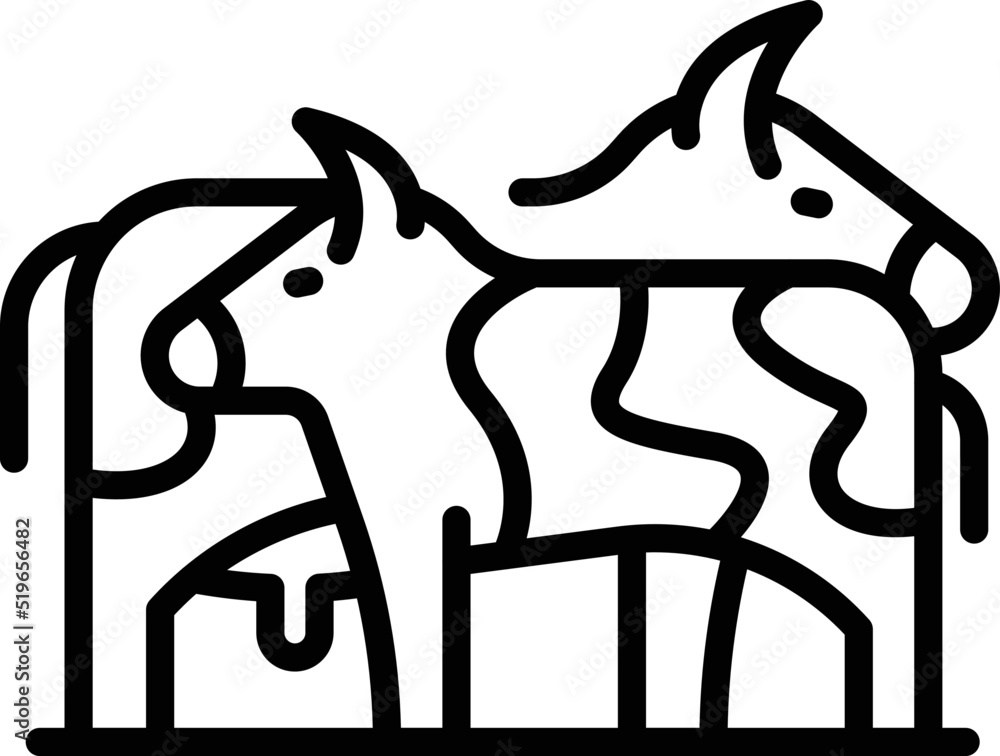 Breeding cows icon outline vector. Animal beef. Cow cattle Stock Vector ...