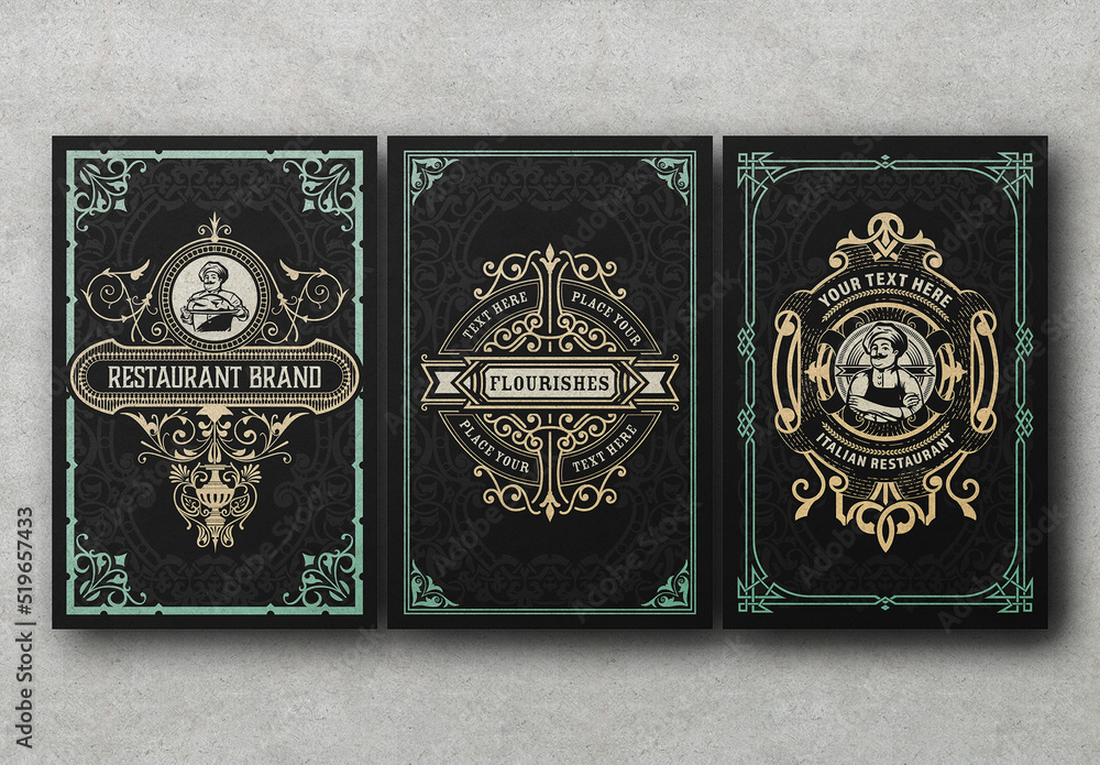 Set of 3 Vintage Labels for Packing Stock Template | Adobe Stock