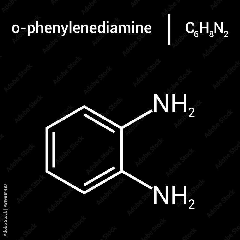 chemical structure of o-Phenylenediamine (C6H8N2) Stock Vector | Adobe ...