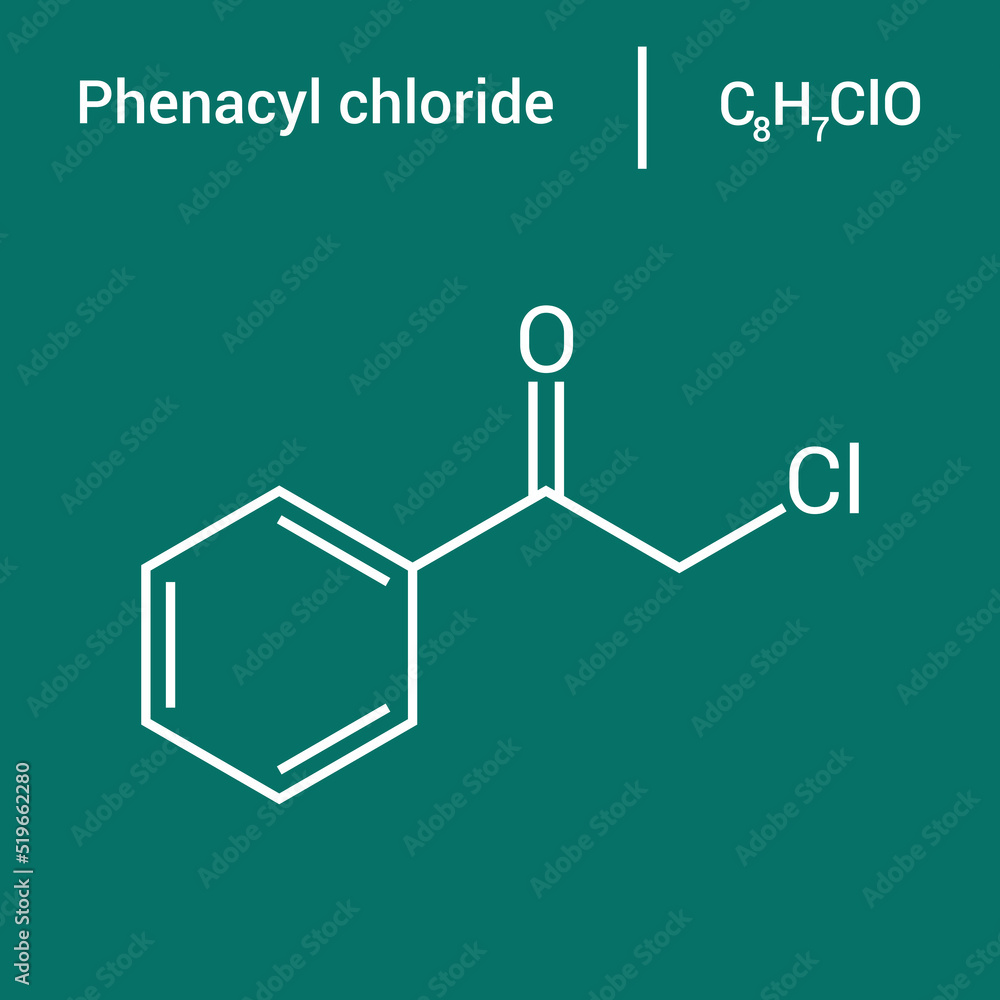 chemical structure of Phenacyl chloride (C8H7ClO) Stock Vector | Adobe ...