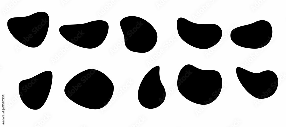 Abstract graphic elements in a modern style, black blurry spots ...